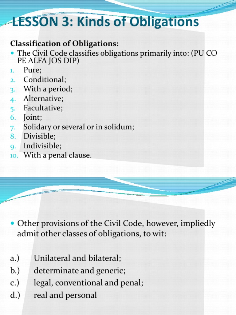 Lesson 3 Pure and Conditional Obligation | PDF | Rescission | Private Law