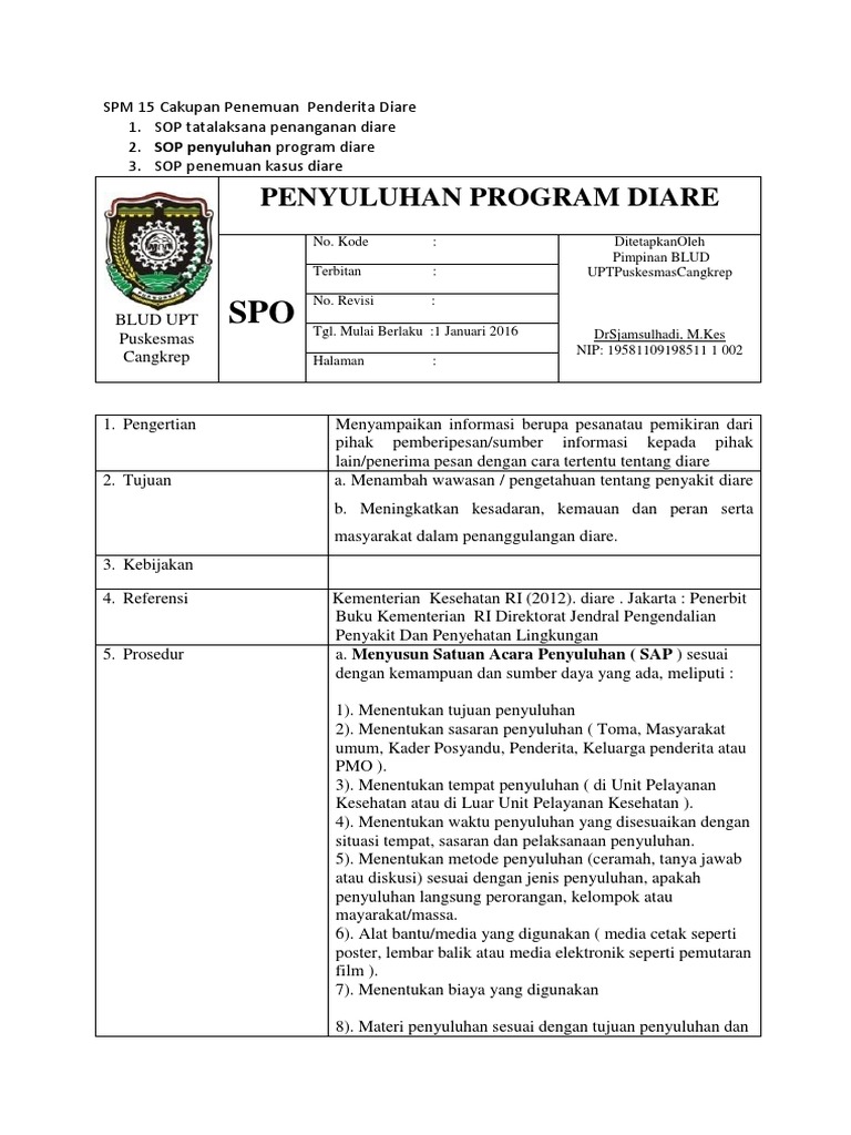 Sop Diare, SPM 15 | PDF