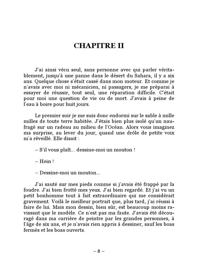 Chapitre 2 - Le Petit Prince | PDF | Le Petit Prince | Mouton