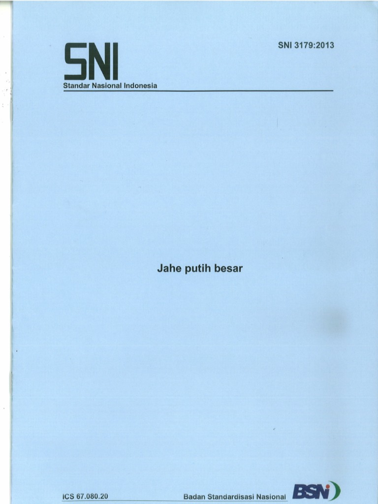 SNI 3179 - 2013 Jahe Putih Besar | PDF