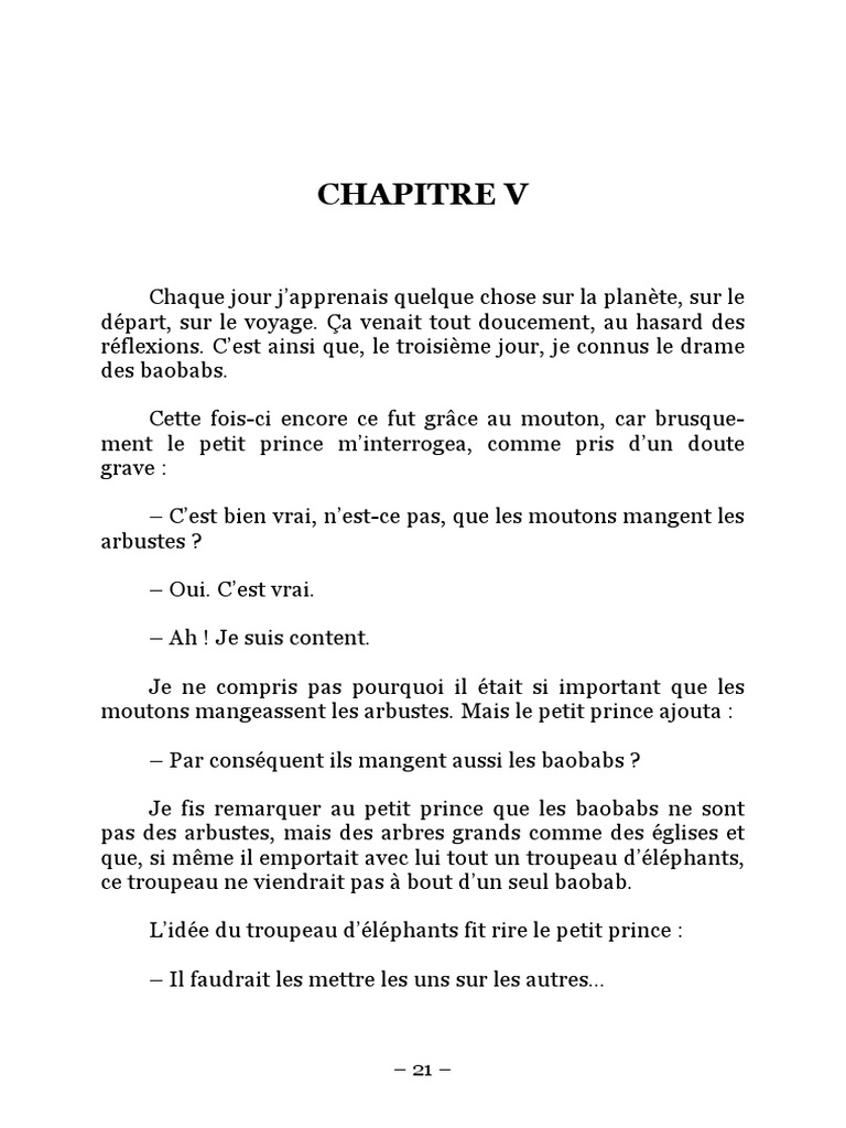 Chapitre 7 - Le Petit Prince PDF | PDF | Le Petit Prince