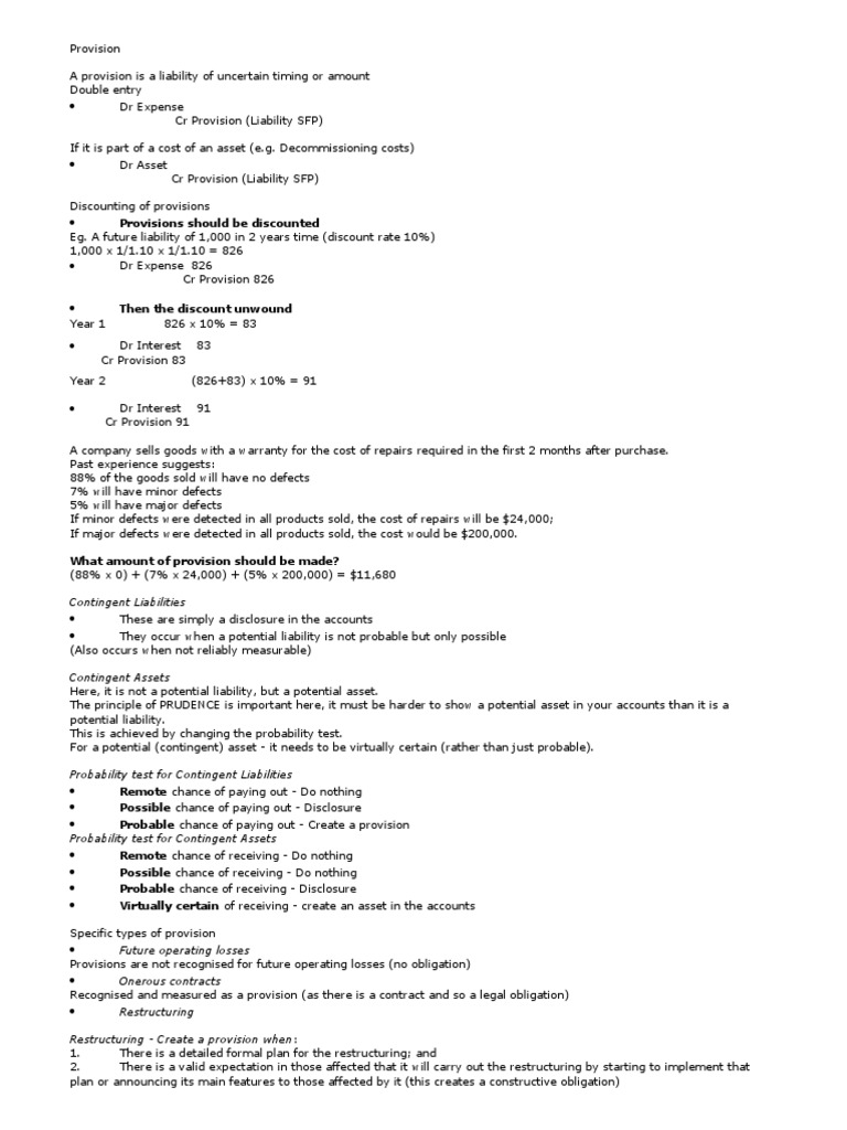 Provision | PDF | Financial Statement | Debits And Credits
