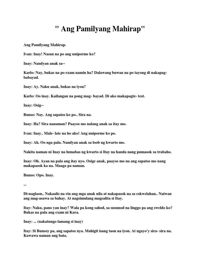 Ang Pamilyang Mahirap 2 | PDF