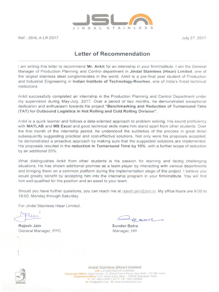 JSHL-Letter of Recommendation | PDF