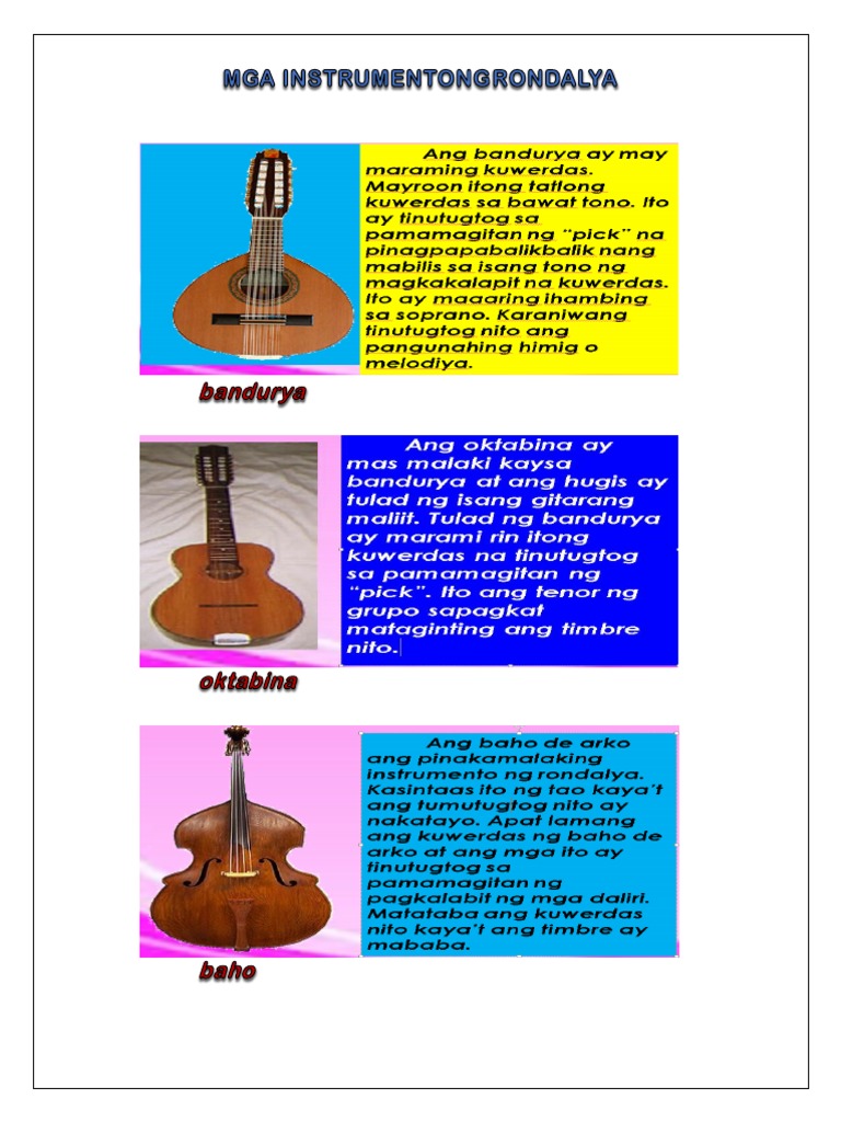 Mga Instrumentong Rondalya | PDF
