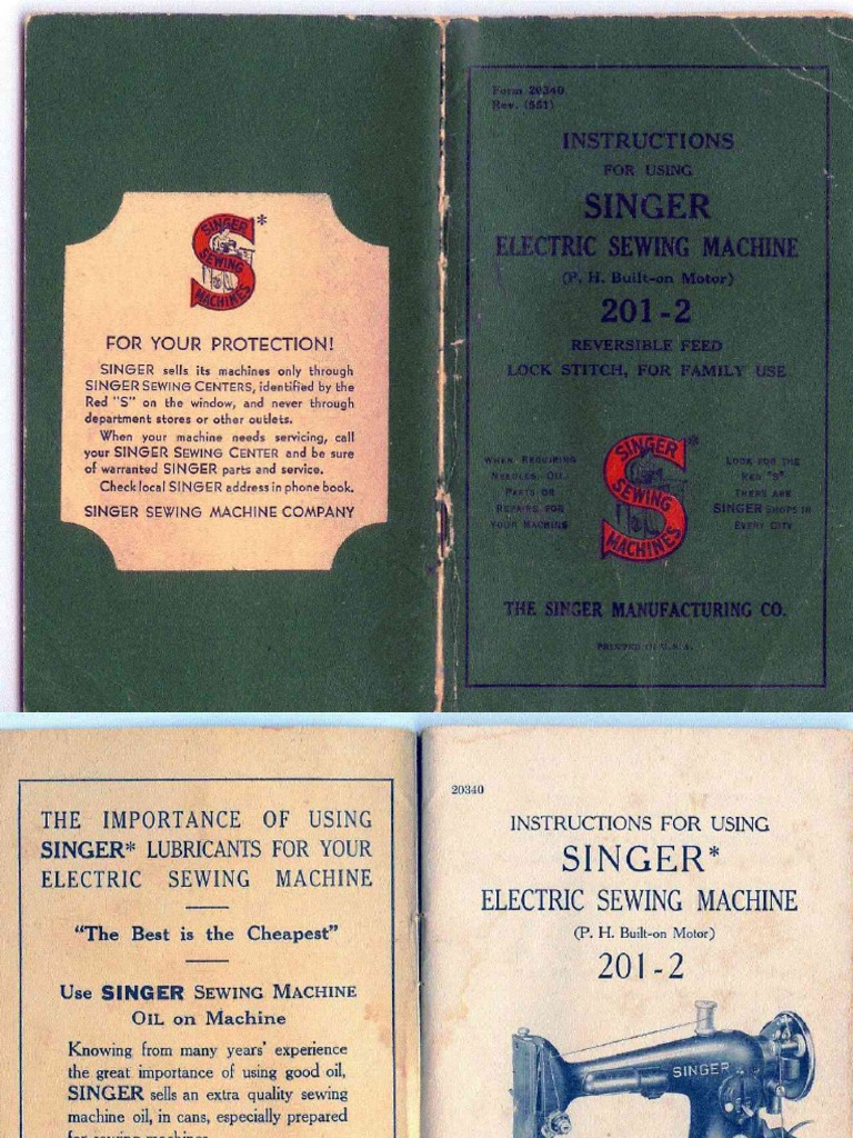 Singer Model 201 Sewing Machine Manual PDF | PDF