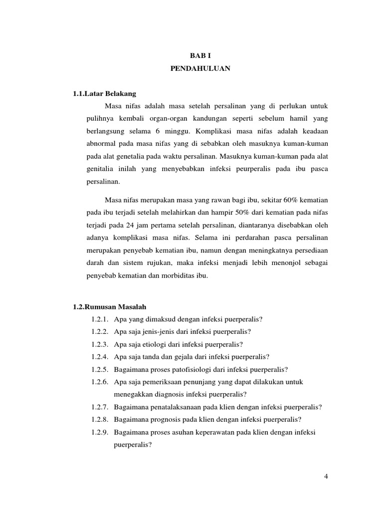 Definisi dan Penanganan Infeksi Puerperalis | PDF | Sains & Matematika