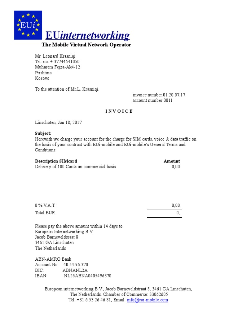 Invoice | PDF | Computer Networking | Mobile Telecommunications