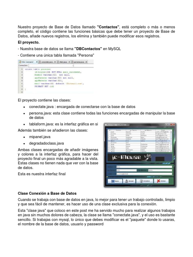 Bases de Datos Con NetBeans | PDF | Java (lenguaje de programación) | SQL