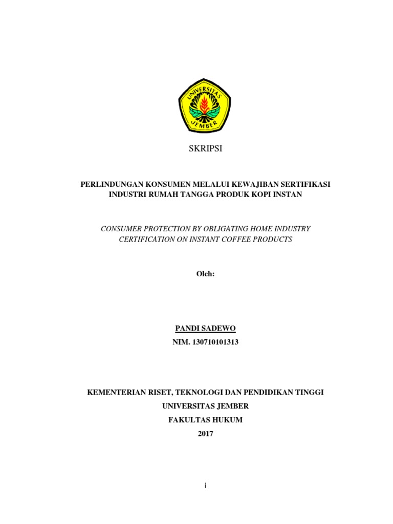 Cover Skripsi Perlindungan Konsumen | PDF