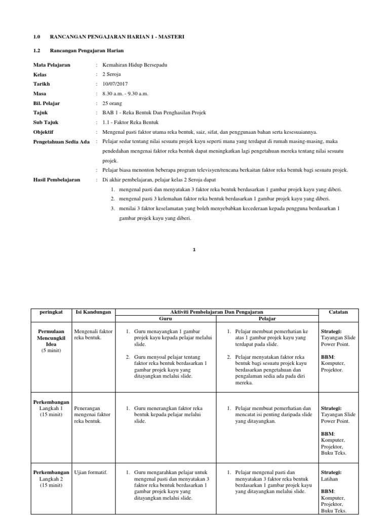 Contoh RPH KHB | PDF