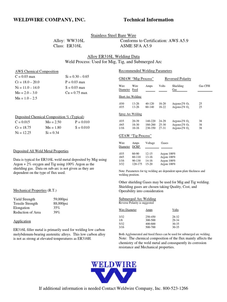 ER316L | PDF | Welding | Construction
