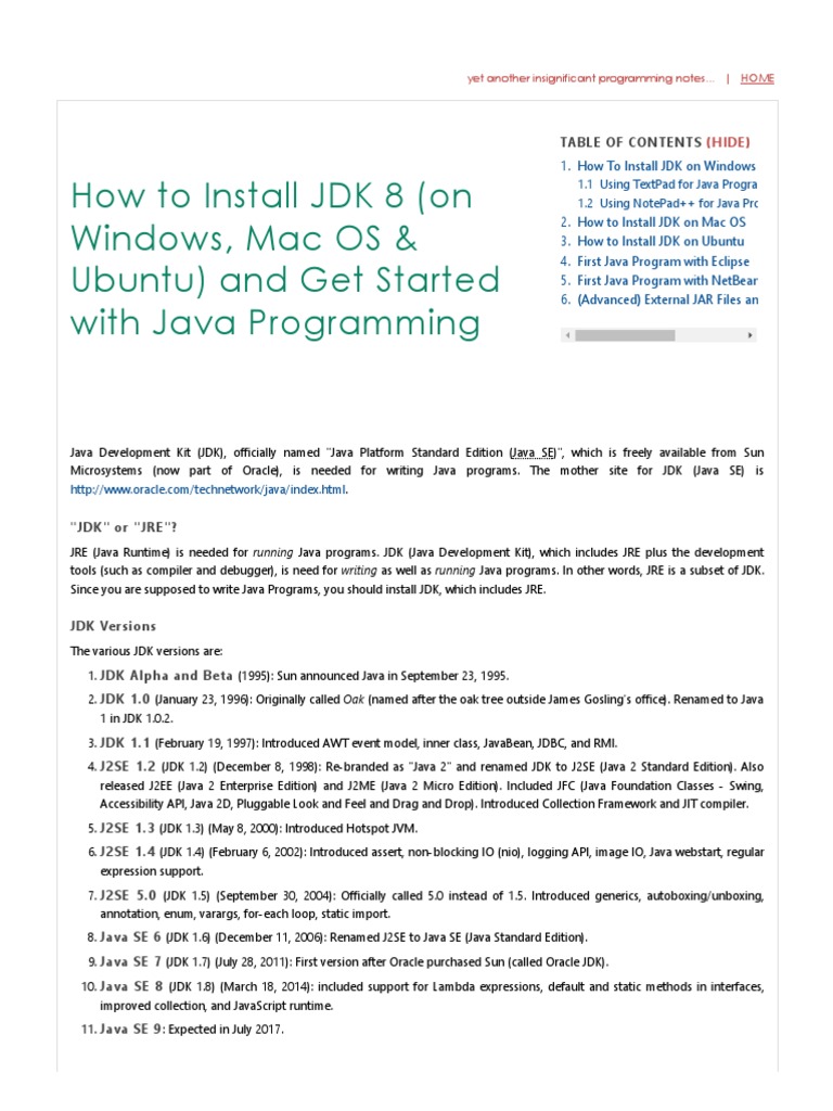 How to Install JDK 8 (on Windows, Mac OS, Ubuntu) and Get Started With ...