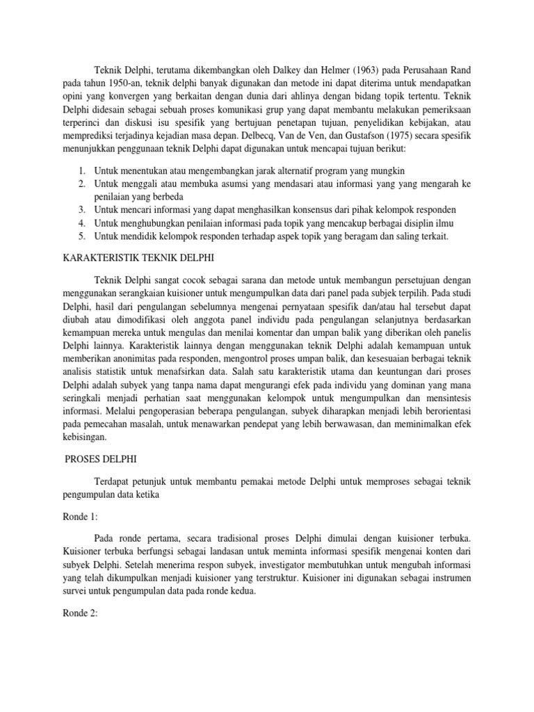 Teknik Delphi | PDF