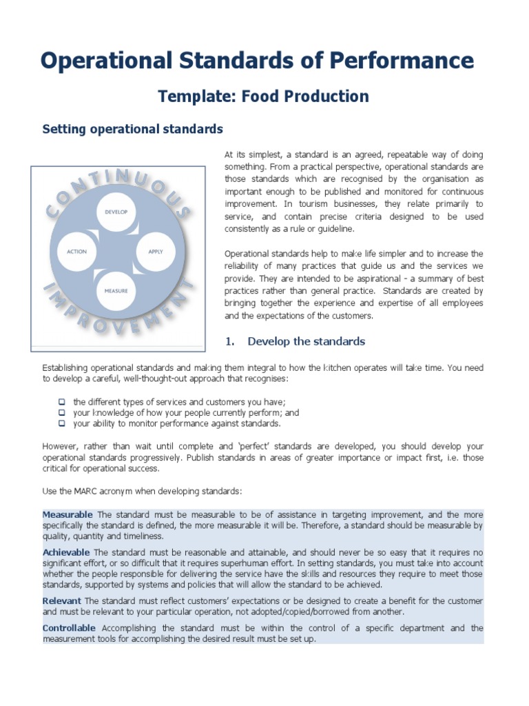 SOP Template Food Production OBT 08LTB OSP T1FP 11-12-3 | PDF ...