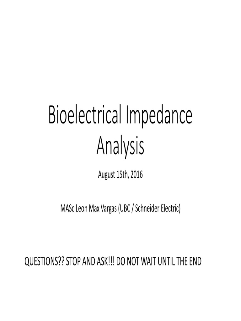 Bioelectrical Impedance Analysis | PDF | Electrical Impedance ...