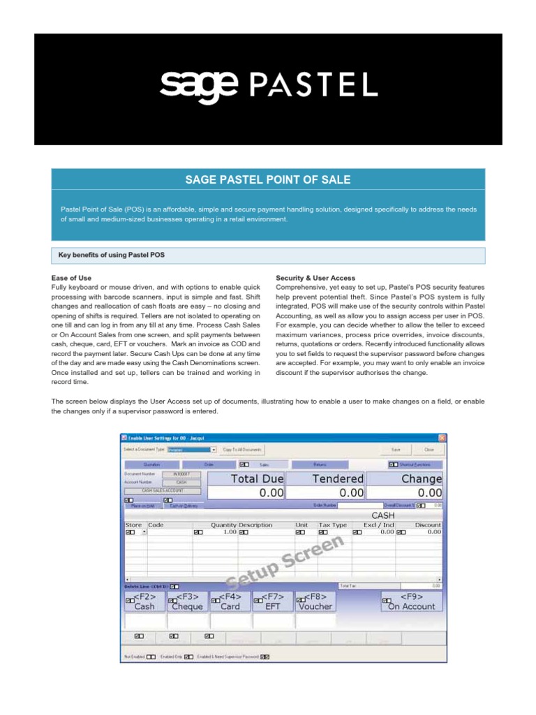 Sage Pastel Point of Sale | PDF | Point Of Sale | Business