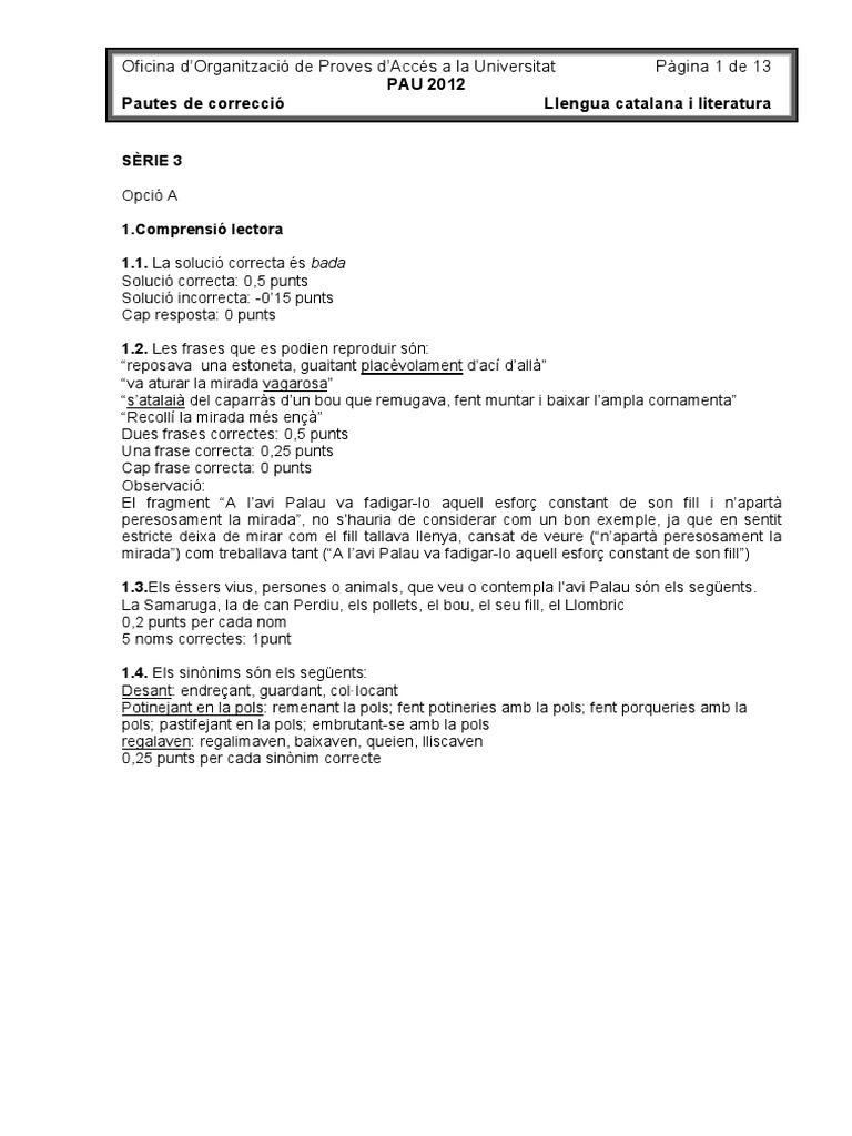 PAU Català 2012 Solució | PDF