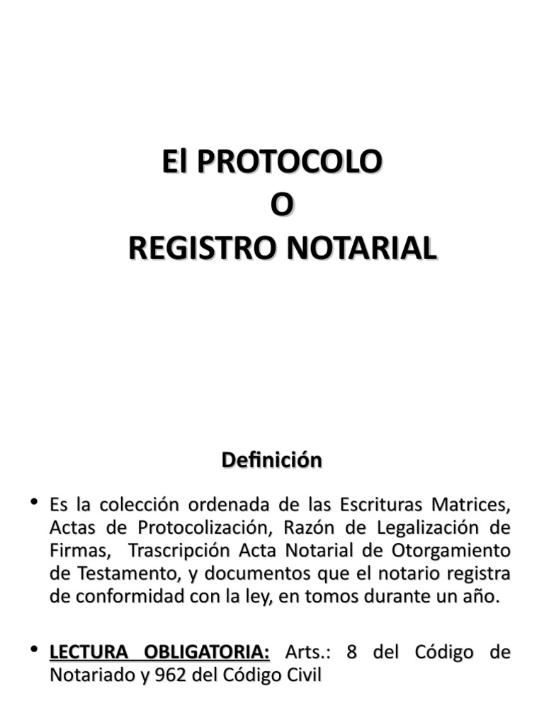 El Protocolo o Registro Notarial | PDF | Virtud | Justicia
