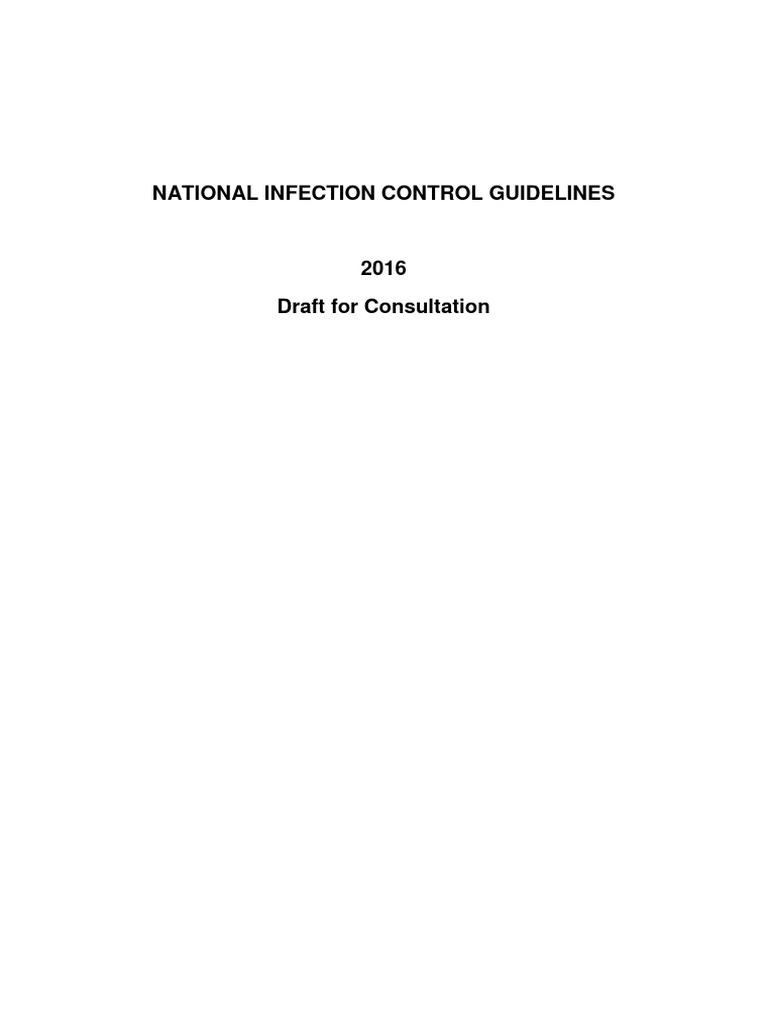 National Infection Control Guidelines - 2016 Draft For Consultation ...