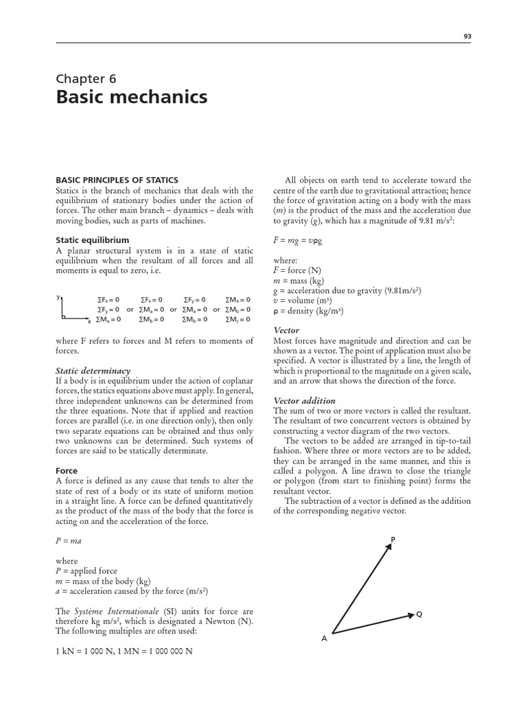Chapter 6 Basic Mechanics PDF | PDF | Science & Mathematics
