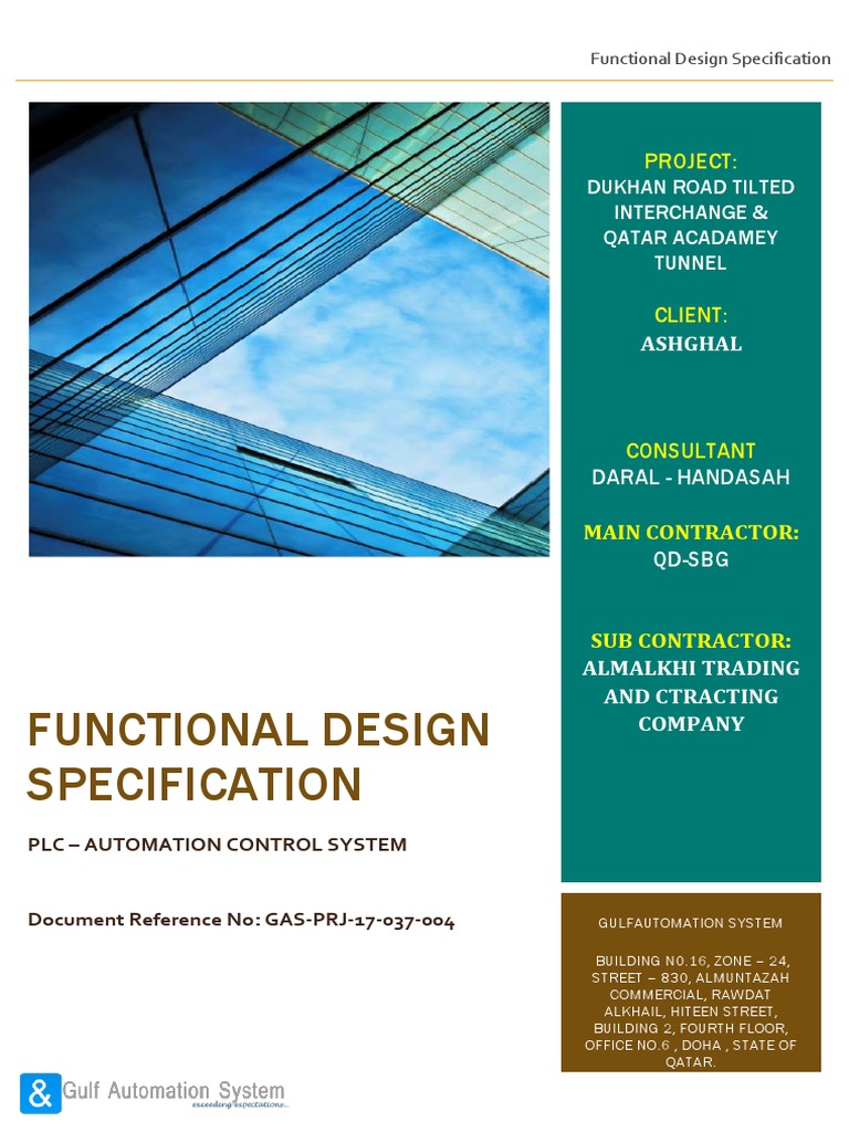 Functional Design Specification - Automation System | PDF ...