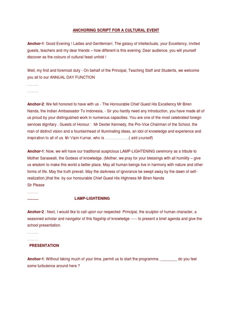 Anchoring | PDF | Dances | Performing Arts