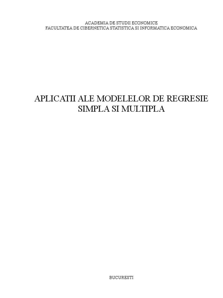 Econometrie Proiect | PDF