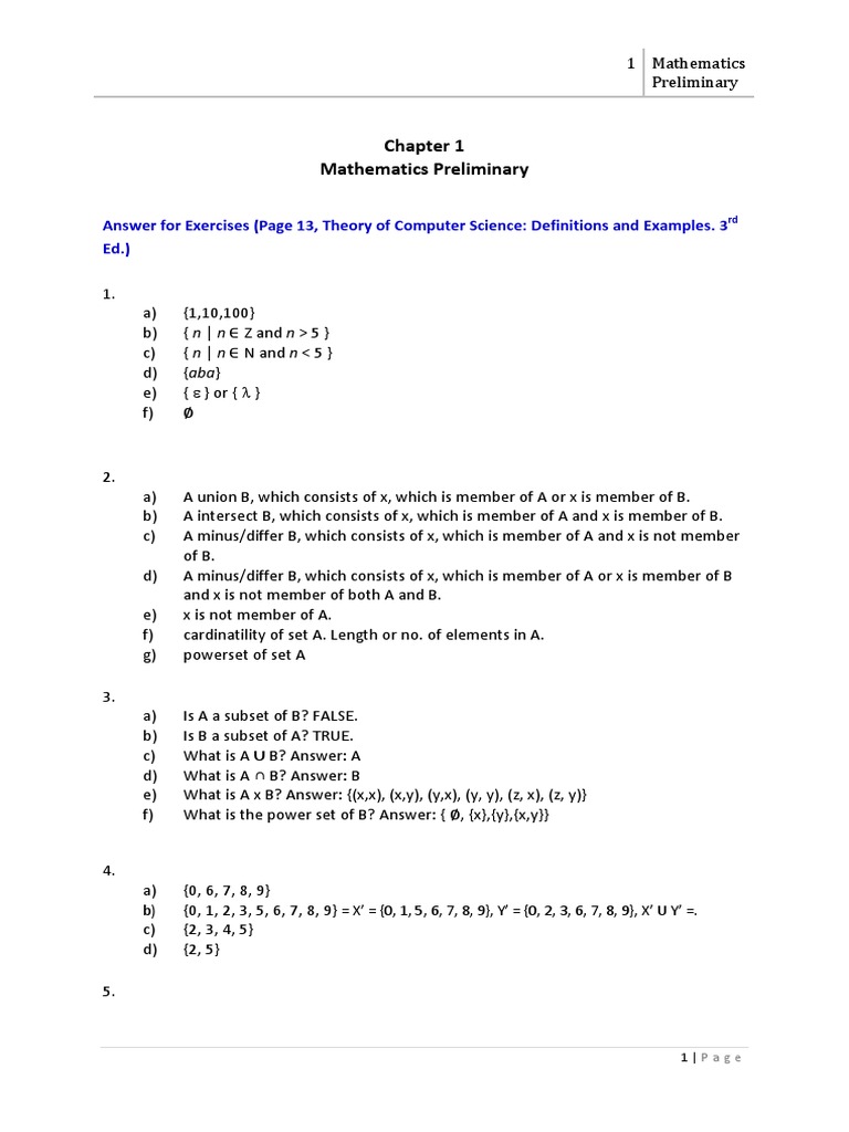 Answer 1 6 | PDF | Mathematical Concepts | Formalism (Deductive)