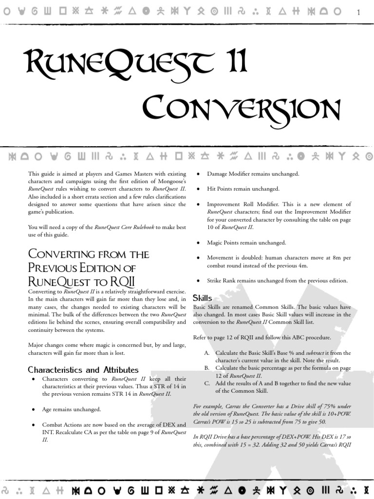 Runequest II Conversion | PDF | Magic (Paranormal) | Religion And Belief