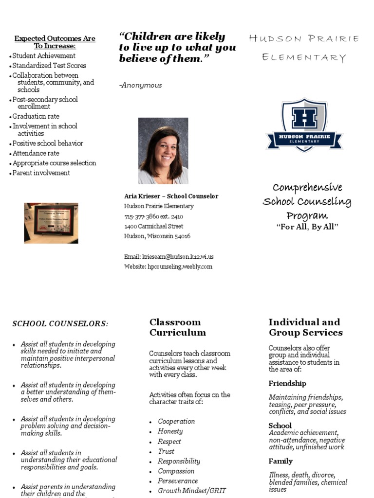 Counseling Brochure | PDF | School Counselor | Psychology