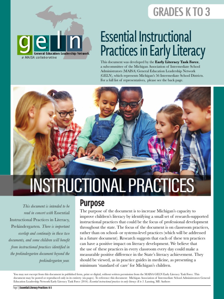 Essential Literacy Practices K-3 | PDF | Literacy | Reading (Process)
