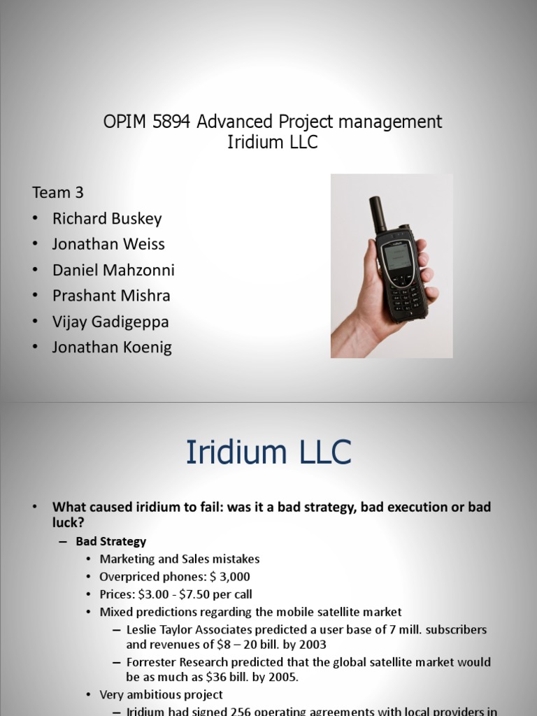 Iridium Case - Team 3 | PDF