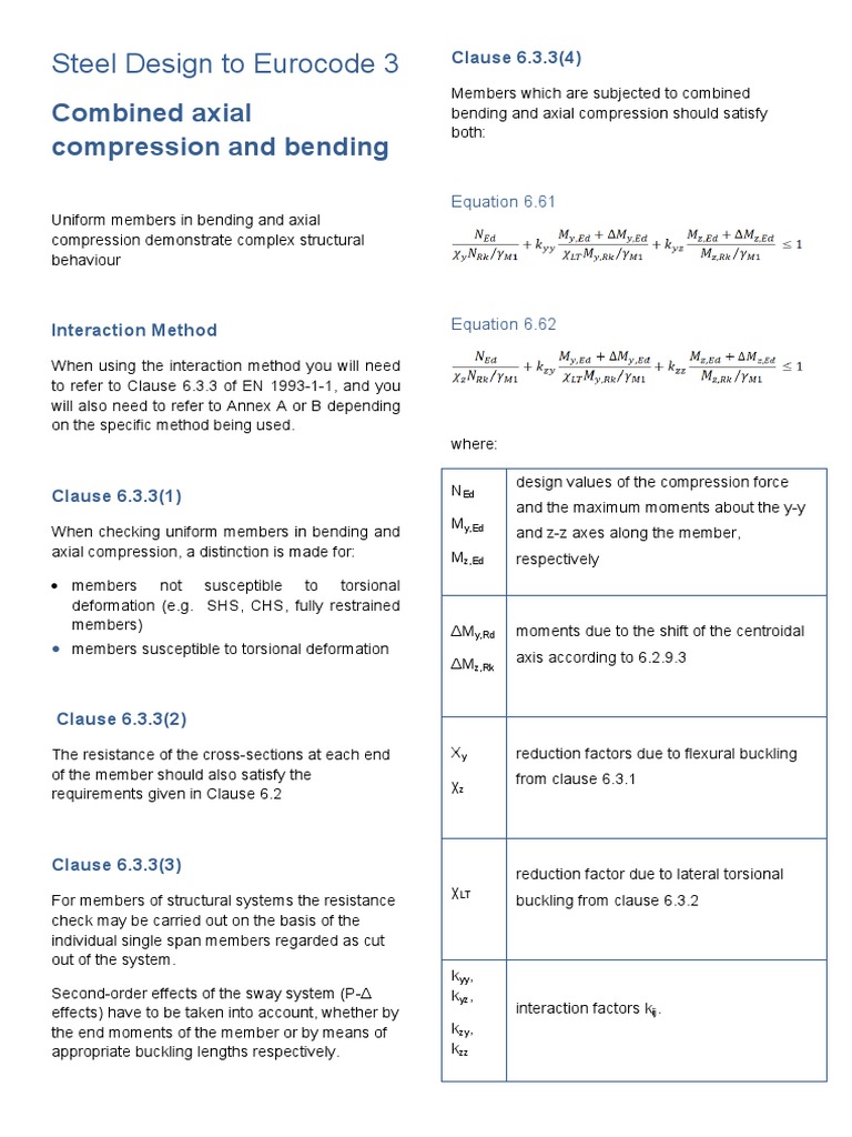 10 Combined Axial Compression and Bending Handout PDF | PDF