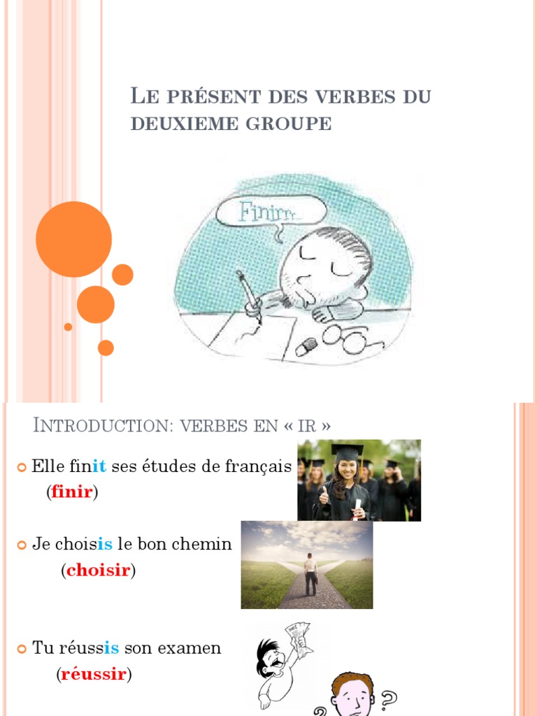 Le Présent Des Verbes en - Ir | PDF | Unités sémantiques | Verbe