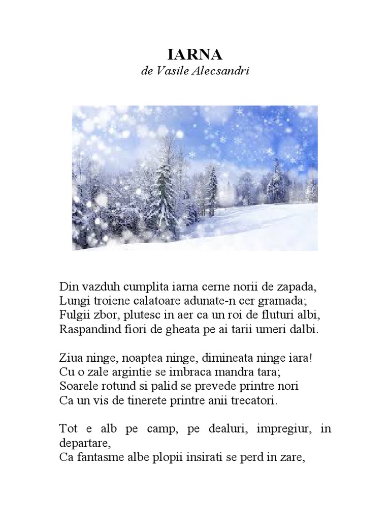 Iarna Vasile Alecsandri | PDF