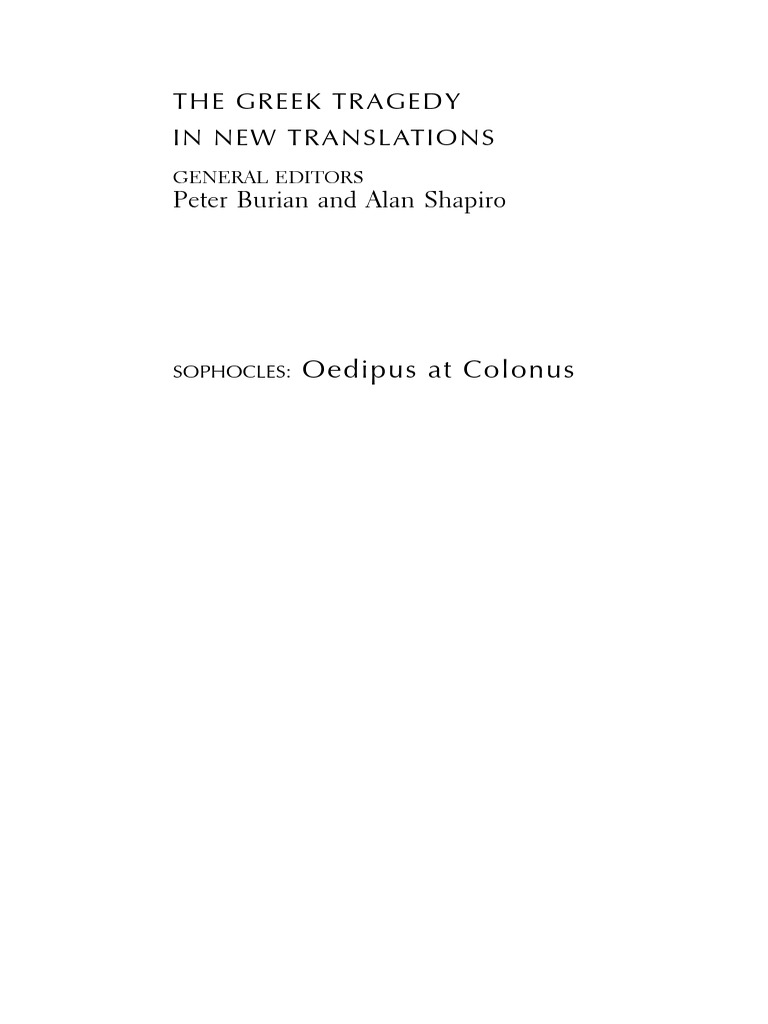 Sophocles Eamon Grennan Translator, Rachel Kitzinger Translator Oedipus ...