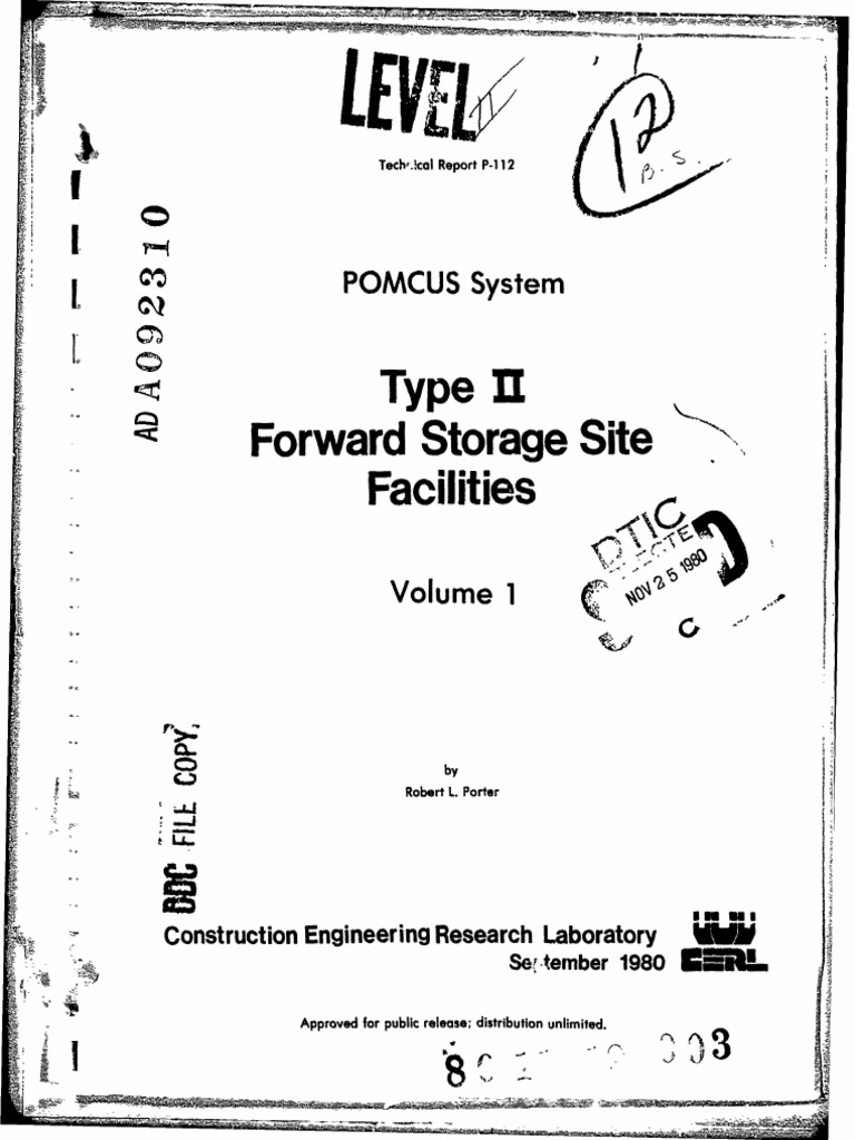 POMCUS System - Type II Forward Storage Site Facilities - Volume 1 ...