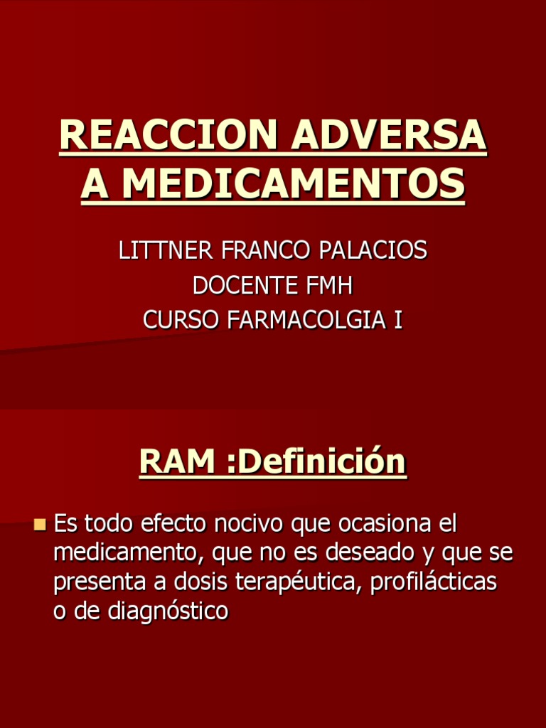 5 Reaccion Adversa A Medicamentos | Descargar gratis PDF | Medicamentos con receta | Sistema inmune