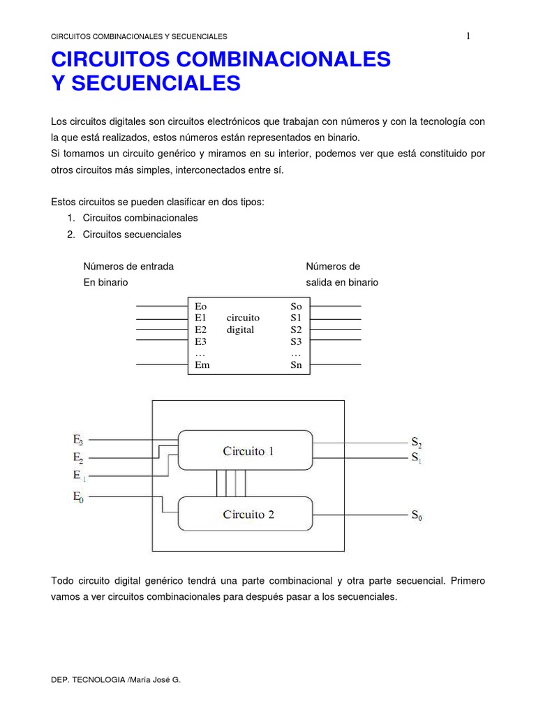 Combinacionales y Secuenciales PDF | PDF | Ingeniería Electrónica | Diseño electronico