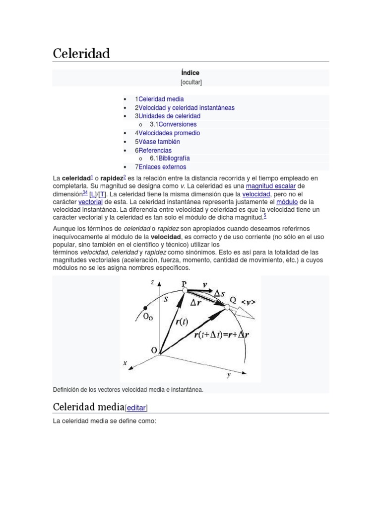 Celeridad | PDF | Velocidad | Física Experimental
