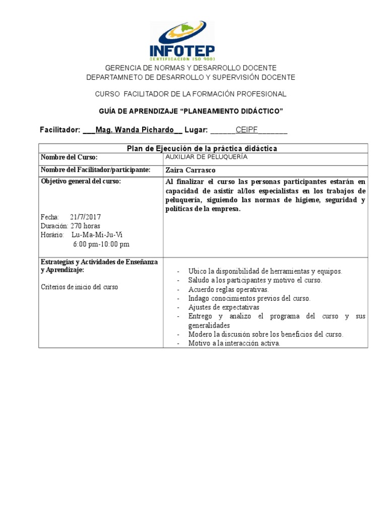 Practica Didactica | PDF | Aprendizaje | Cognición