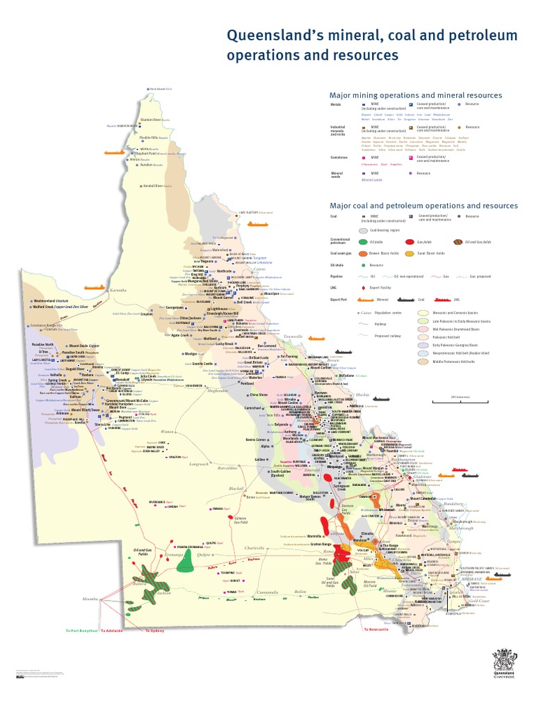 QLD Resources Map | PDF | Minerals | Mining