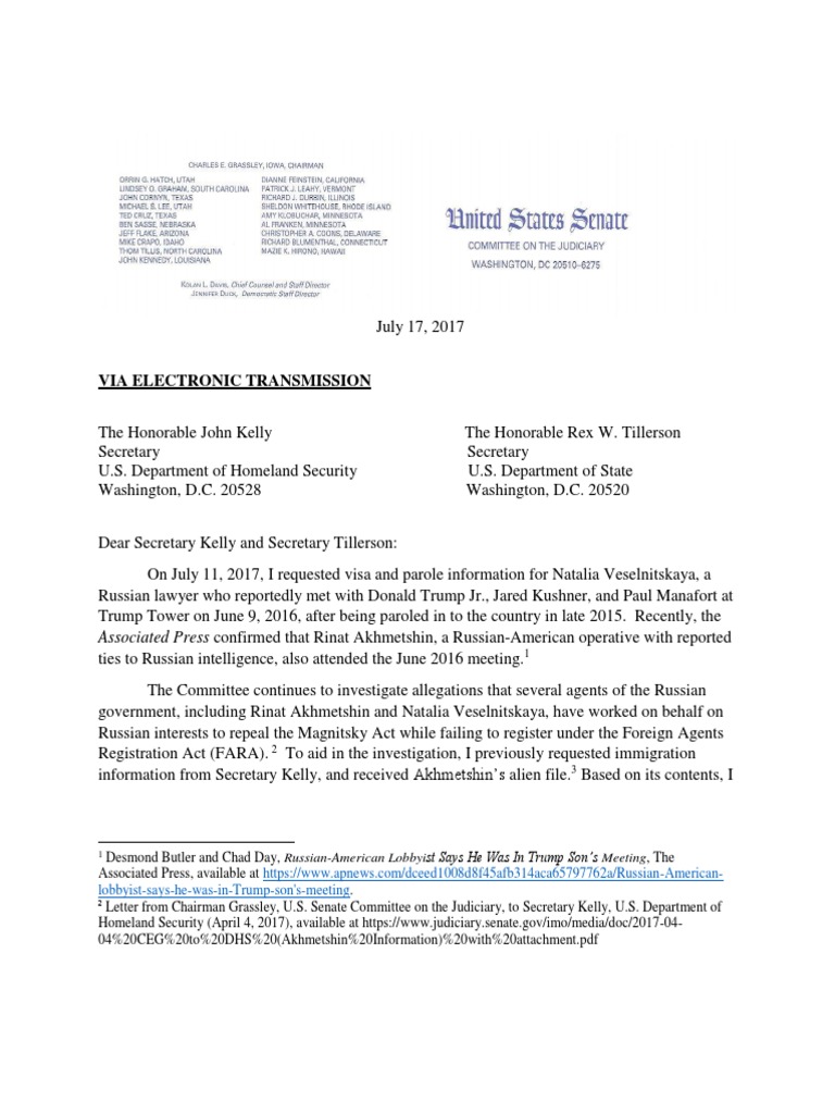 2017-07-17-Grassley Letter To DHS + State (Follow-Up On Rinat ...