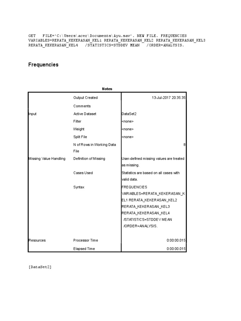 Output | PDF | Spss | Computer Programming