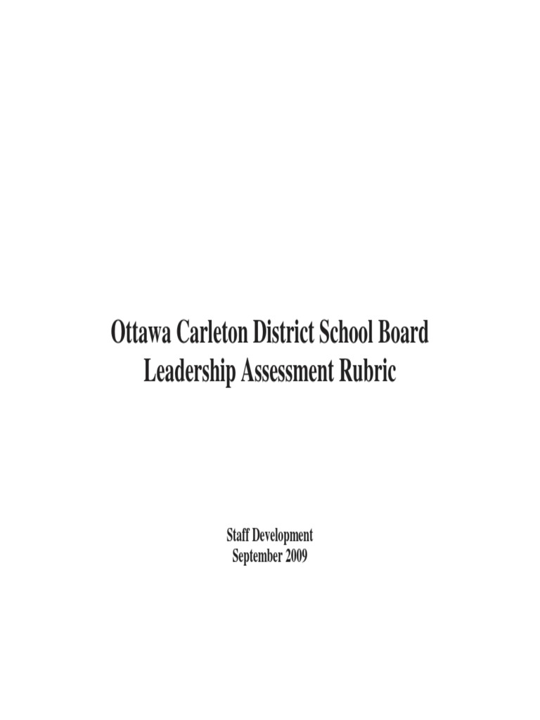 Leadership Assessment Rubric | PDF | Leadership | Collaboration