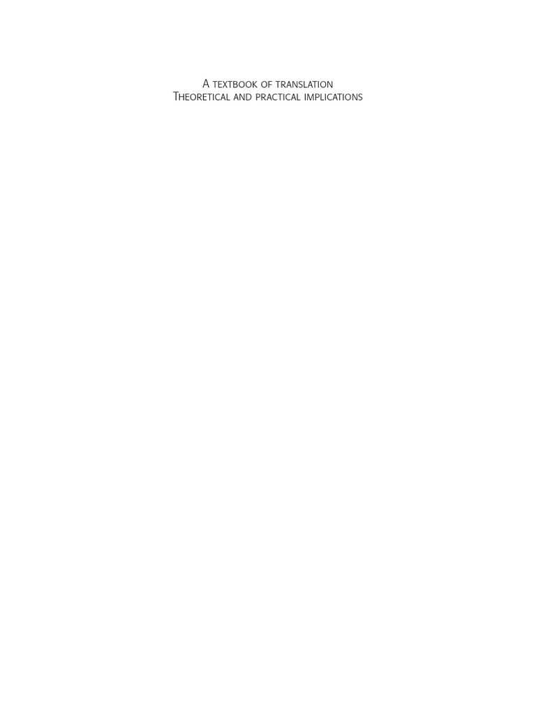 A Textbook of Translation PDF | PDF | Translations | Semantics