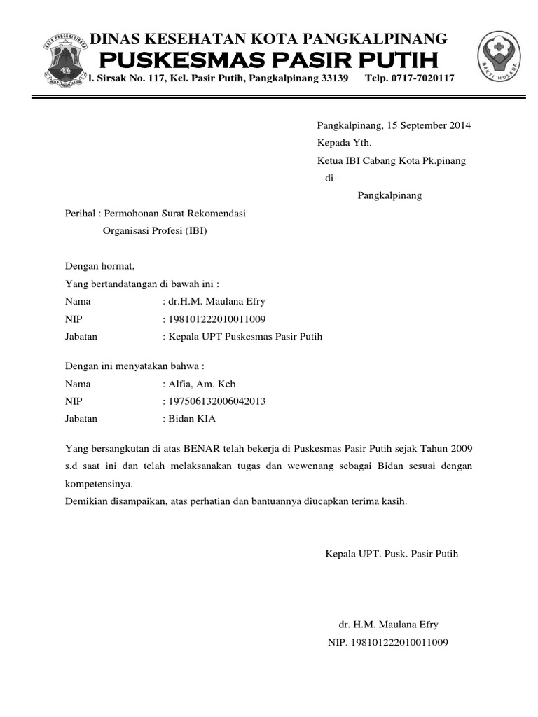 Surat Pengantar Ibi | PDF