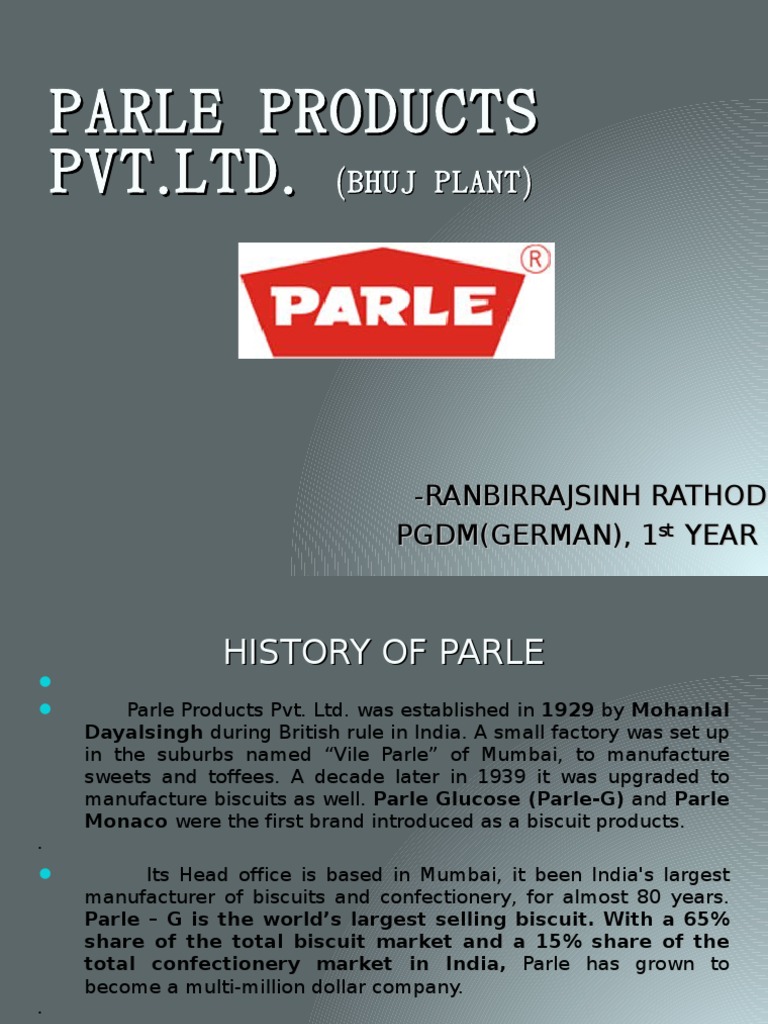 Parle Products: Bhuj Plant Overview | PDF | Retail | Brand
