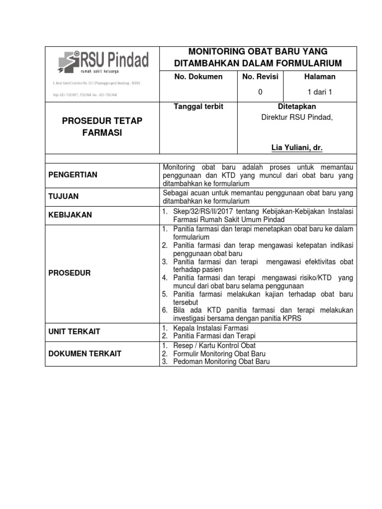 SPO Monitoring Obat Baru | PDF